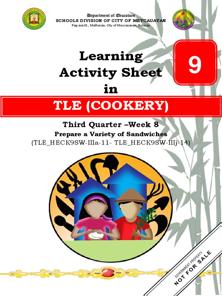 Apw Cookery 9 Las q3 Week8 | PDF | Breads | Sandwich