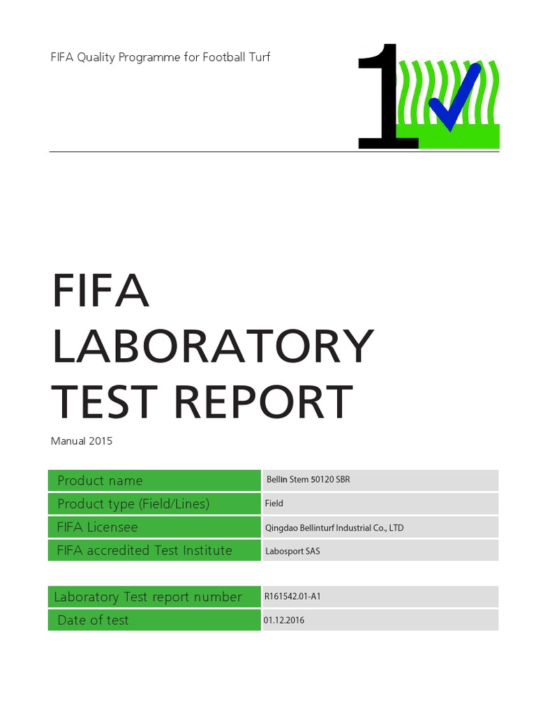 (Certificado de Cesped de FIFA Labosport) R161542.01-A1 (P) Bellin-Stem ...
