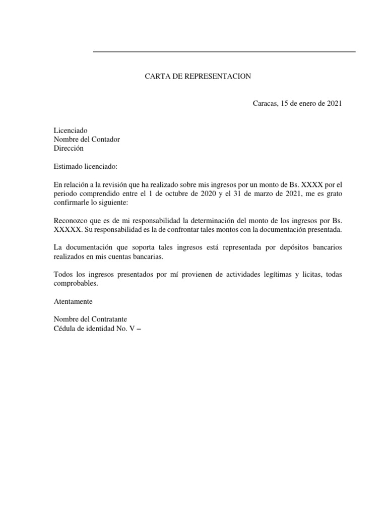 Carta de Representación de Un Contador Público | PDF