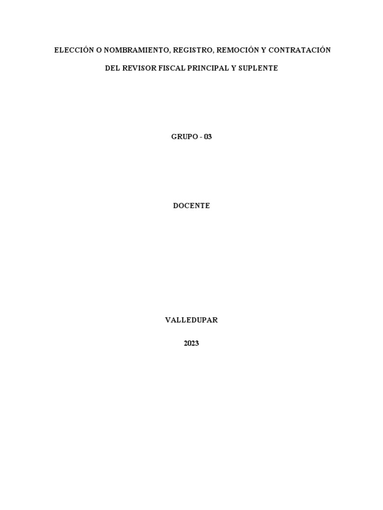 Proceso de Designación del Revisor Fiscal | PDF | Contabilidad | Fiscal