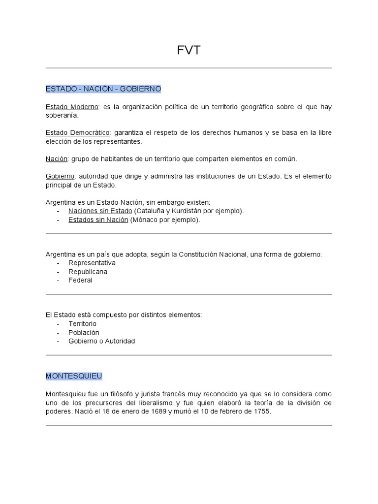 FVT Resumen | PDF | Derechos | Estado (política)