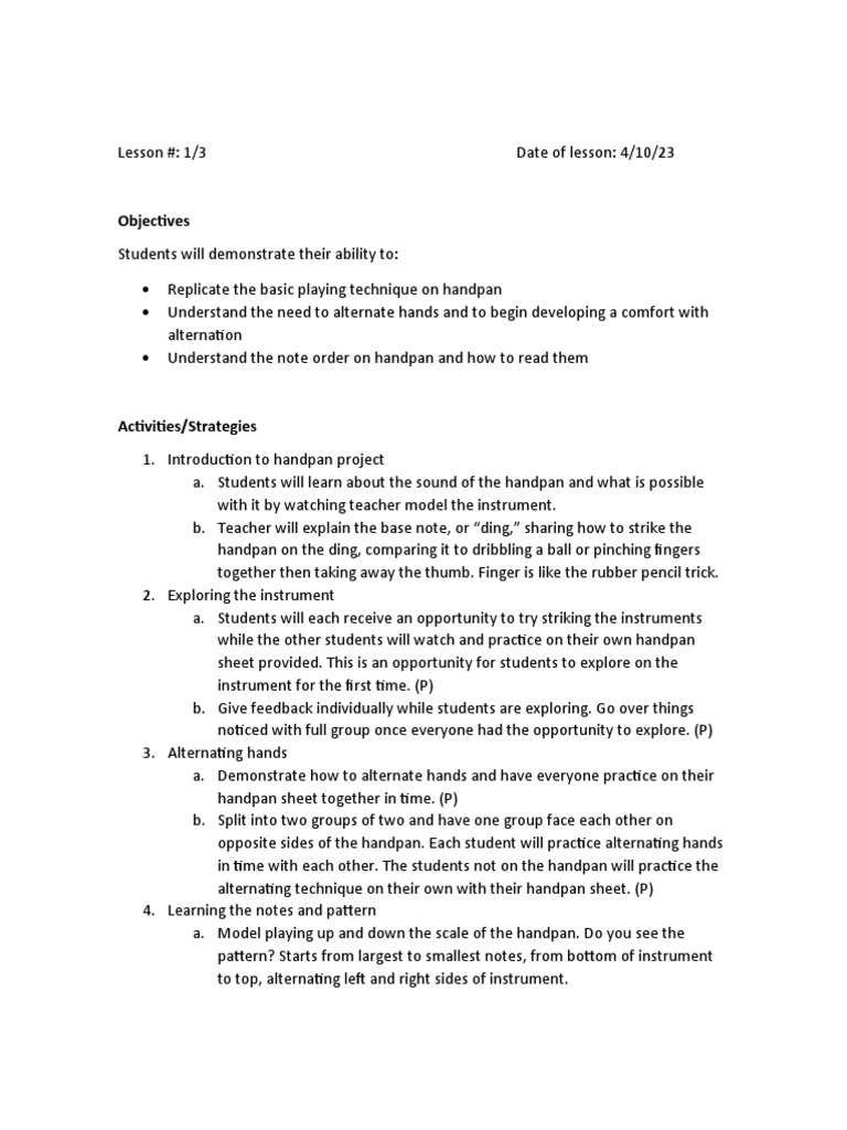 Student Teaching Portfolio Lesson Plans Pierce Slominis | PDF ...