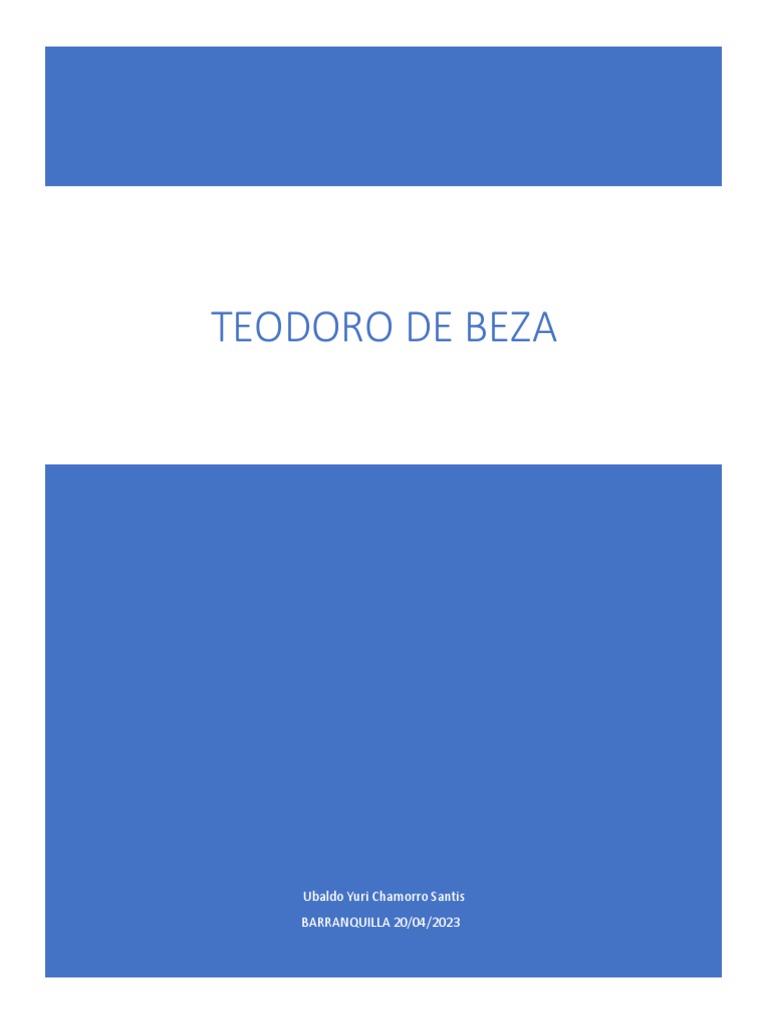 Teodoro de Beza Biografía | PDF | John Calvin | calvinismo