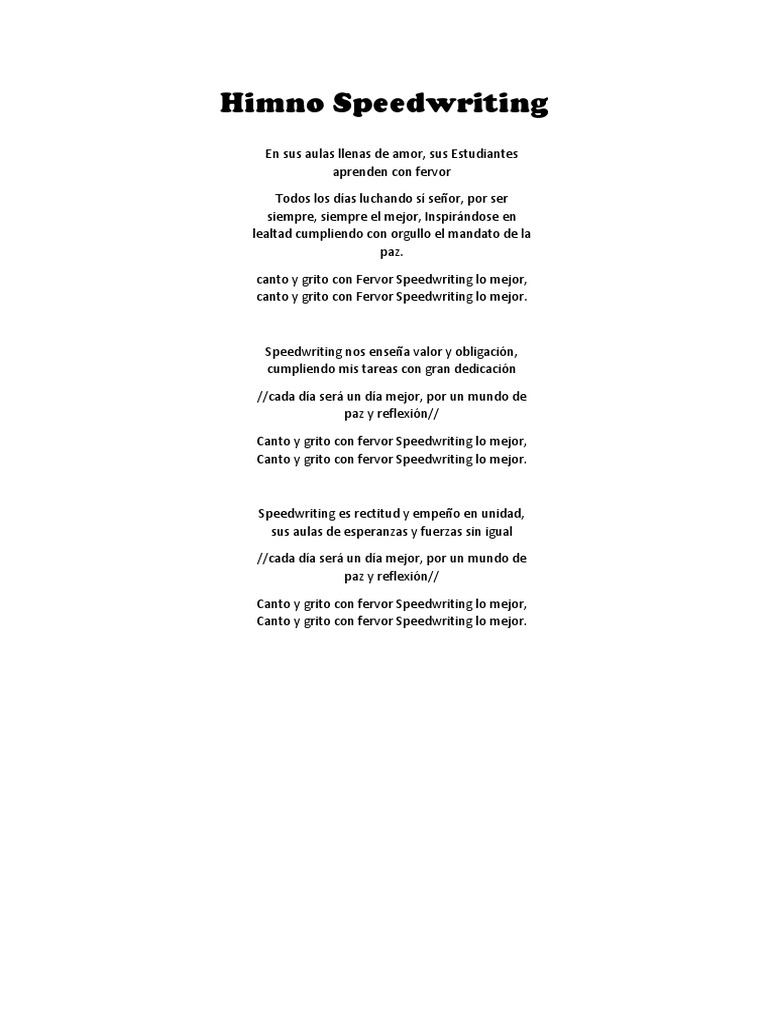 Himno Speedwriting | PDF