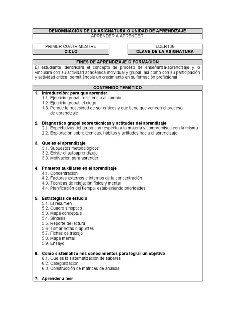 Aprender A Aprender | PDF | Aprendizaje | Enseñando