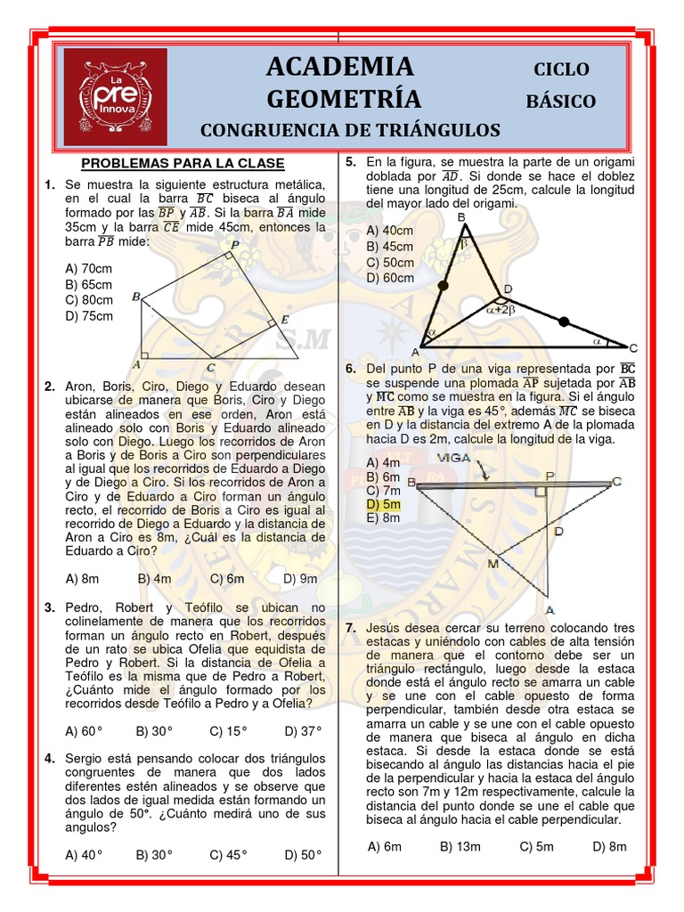 Geometría Práctica SM Básico | PDF | Triángulo | Perpendicular