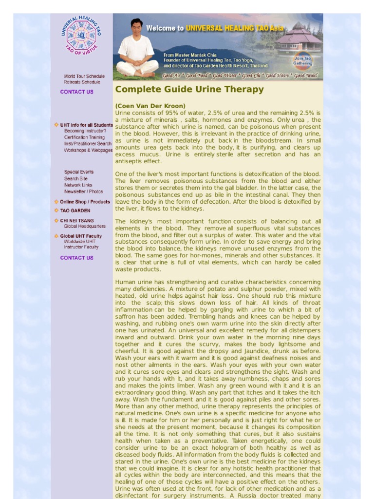 Complete Guide To Urine Theraphy | PDF | Urine | Urea