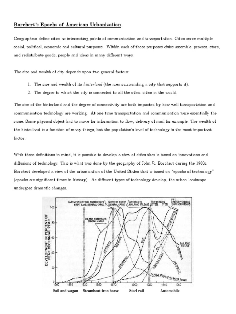 Borchert's Epochs of American Urbanization | PDF | Transport | Rail ...