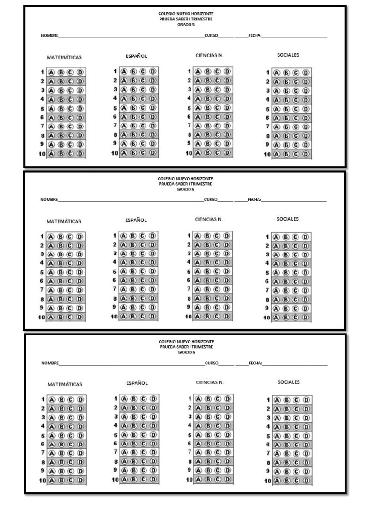 Hoja de Respuestas | PDF