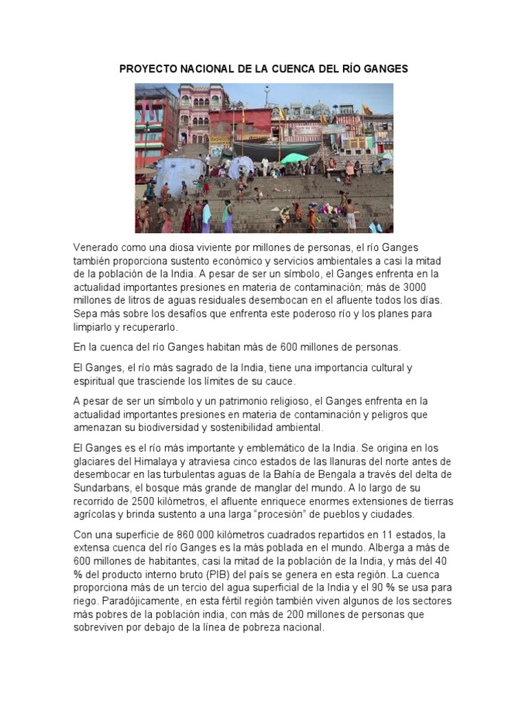 Proyecto Nacional de La Cuenca Del Río Ganges | PDF