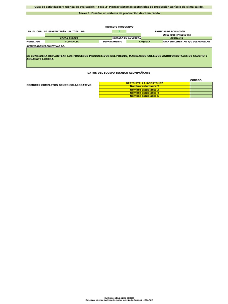 Fase 2 Produccion Agricola Clima Calido 1 Pdf Agricultura