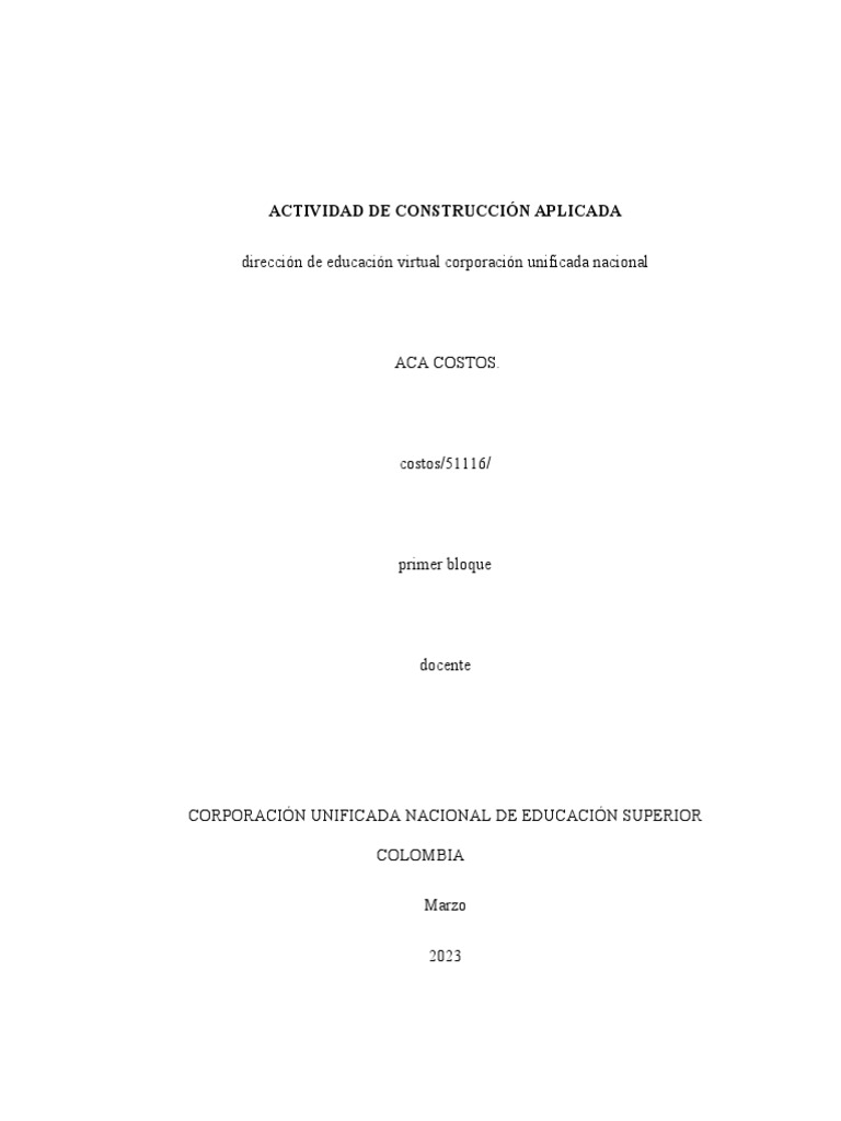 Aca 2 Costos | PDF | Contabilidad de costos | Planificación