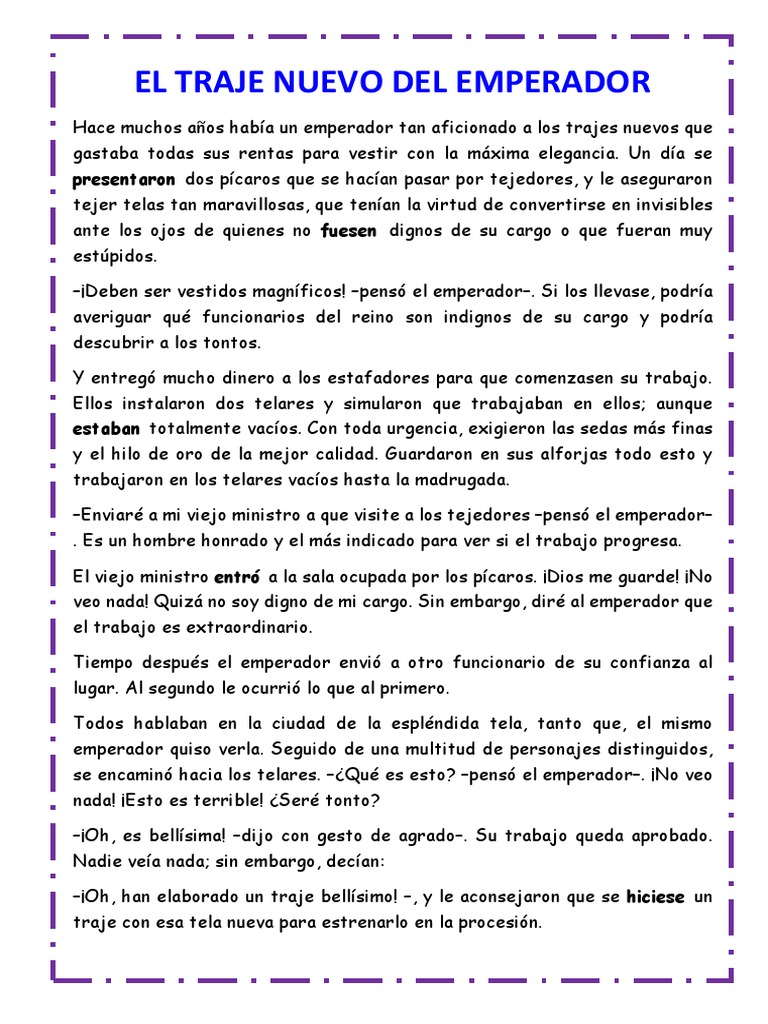 El Traje Nuevo Del Emperador | PDF | Telar