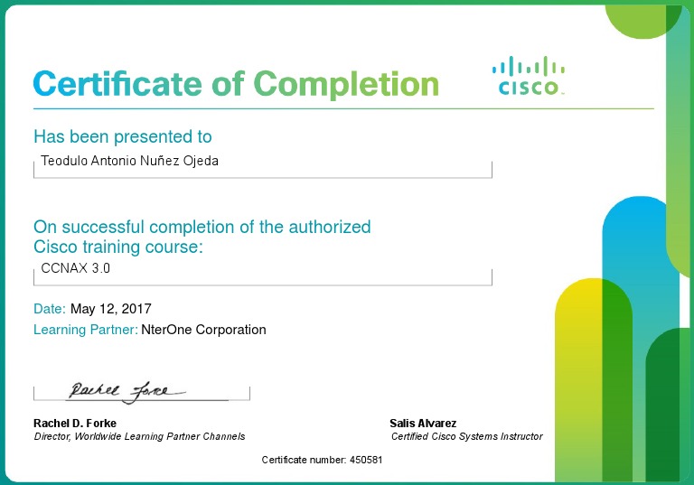 Cisco Certified Course Completion Certificate | PDF