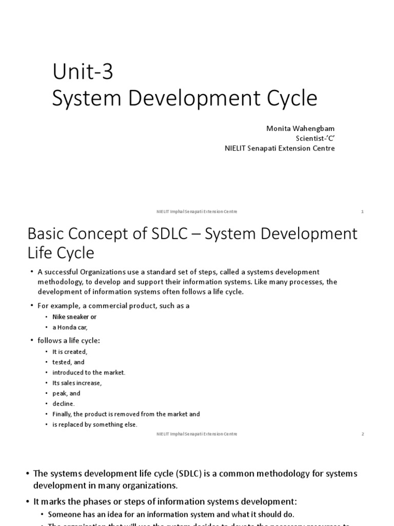 SAD Unit3 PGDCA | PDF | Software Development Process | Information Technology