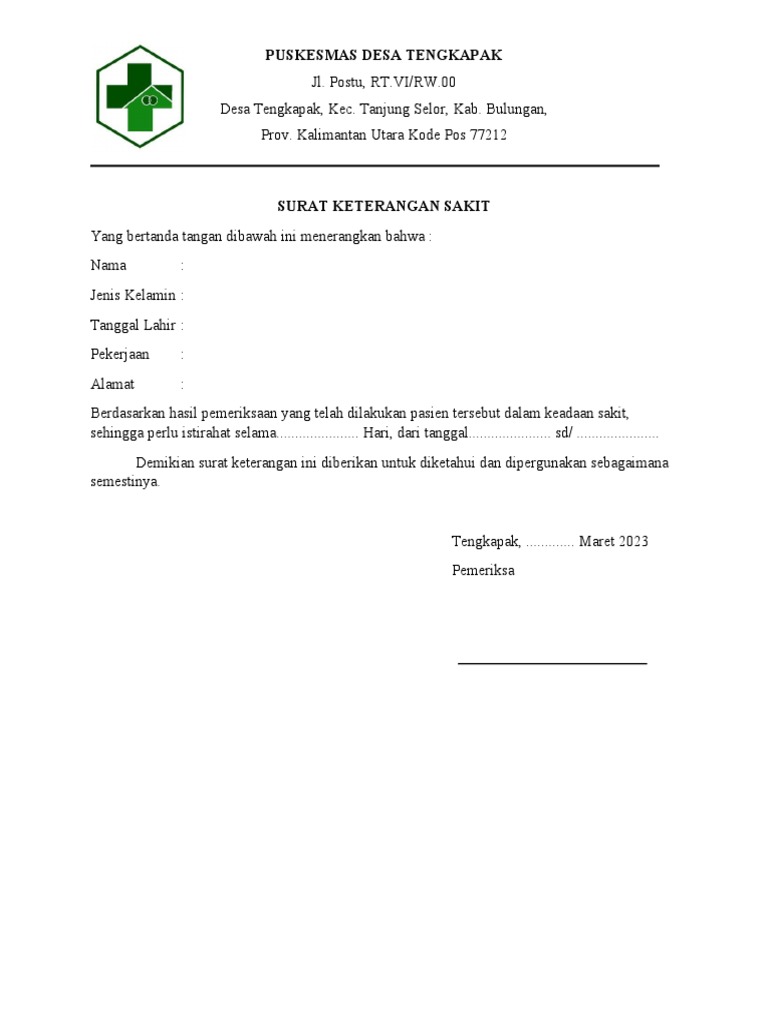 Surat Keterangan Sakit | PDF