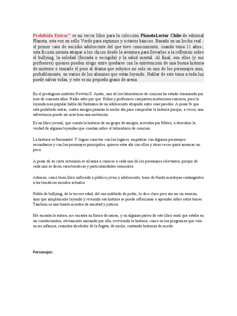 Prohibido Entrar | PDF