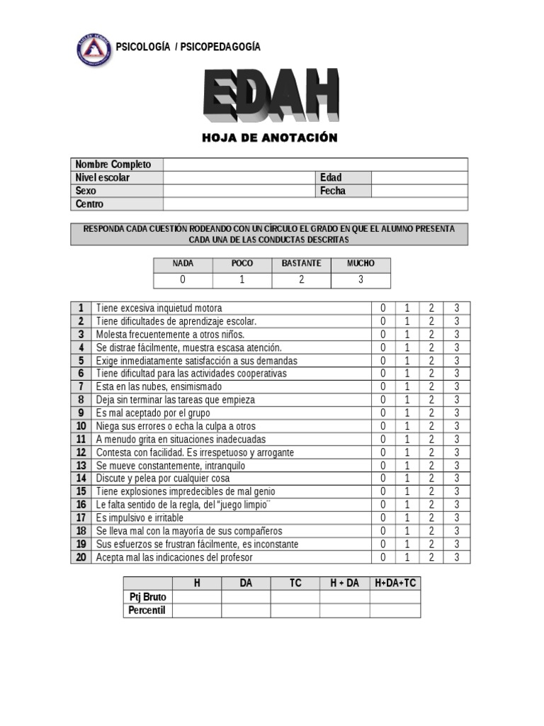 FARRÉ RIBA NARBONA GARCÍA Edah-Protocolo de Prueba | PDF