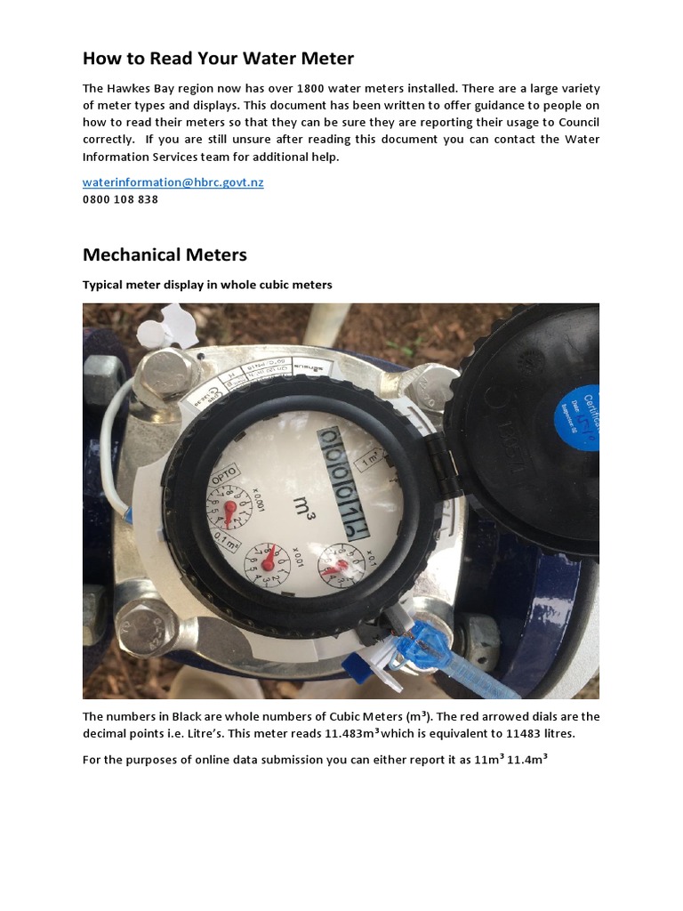 How To Read Your Water Meter: Waterinformation@hbrc - Govt.nz | PDF ...