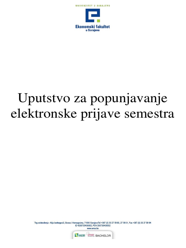 Prijava Semestra - Uputstvo 20-21 1 | PDF