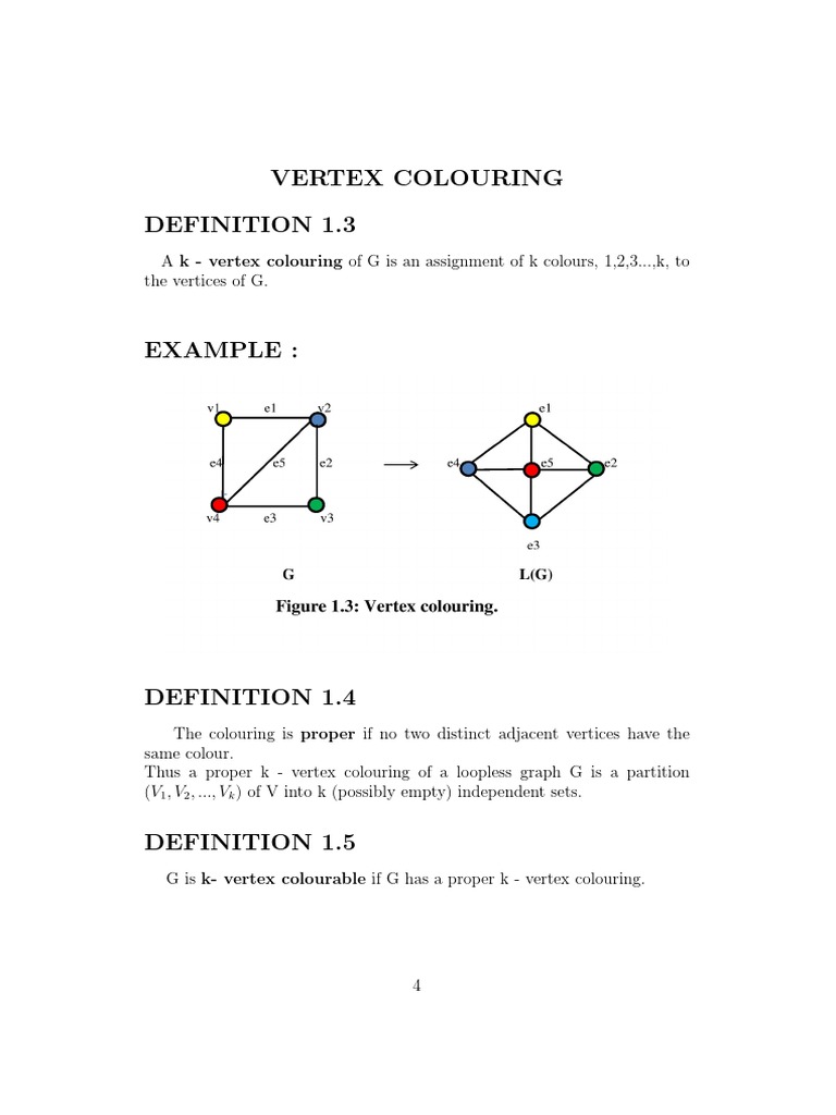 Vertex Colouring Definition 1.3 | PDF | Vertex (Graph Theory) | Mathematics