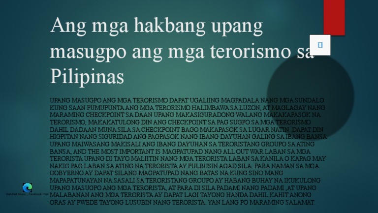 Ang Mga Hakbang Upang Masugpo Ang Mga Terorismo | PDF Ang Mga Hakbang Upang Masugpo Ang Mga Terorismo | PDF
