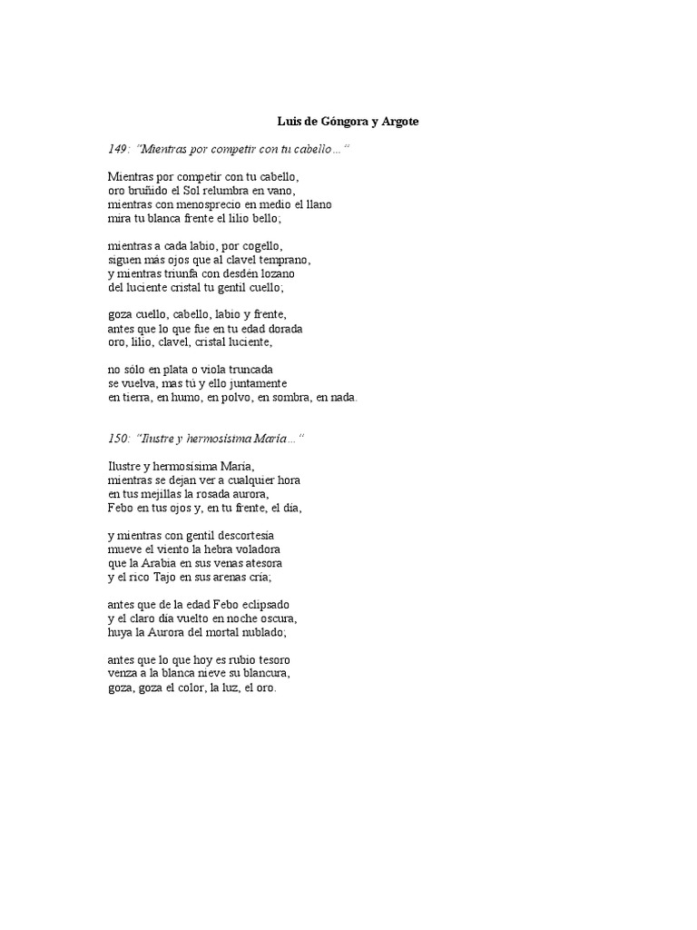 Góngora Mientras Por Competir | PDF
