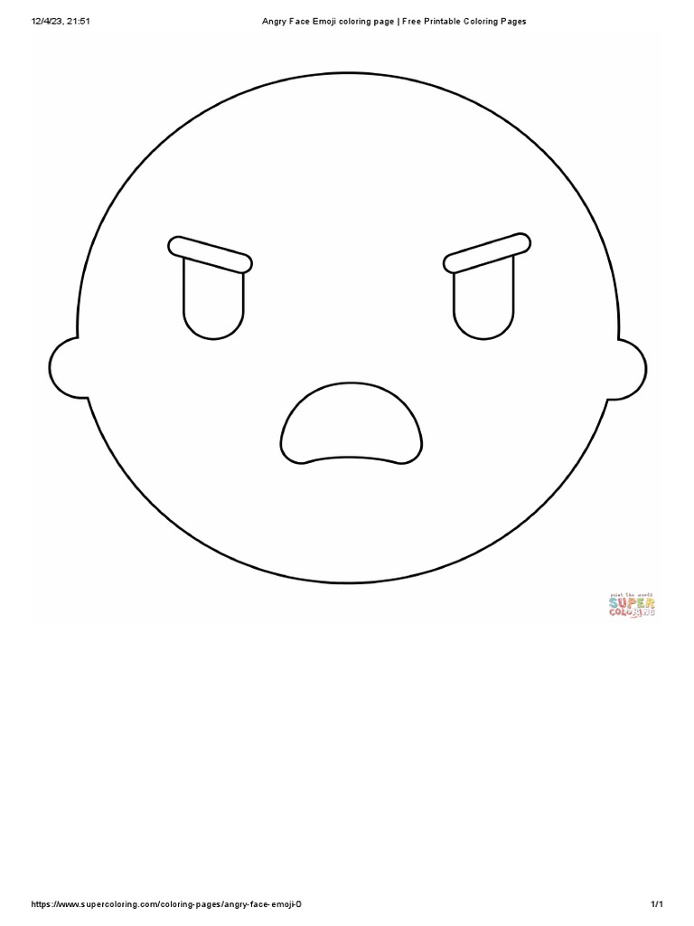 Angry Face Coloring Pages