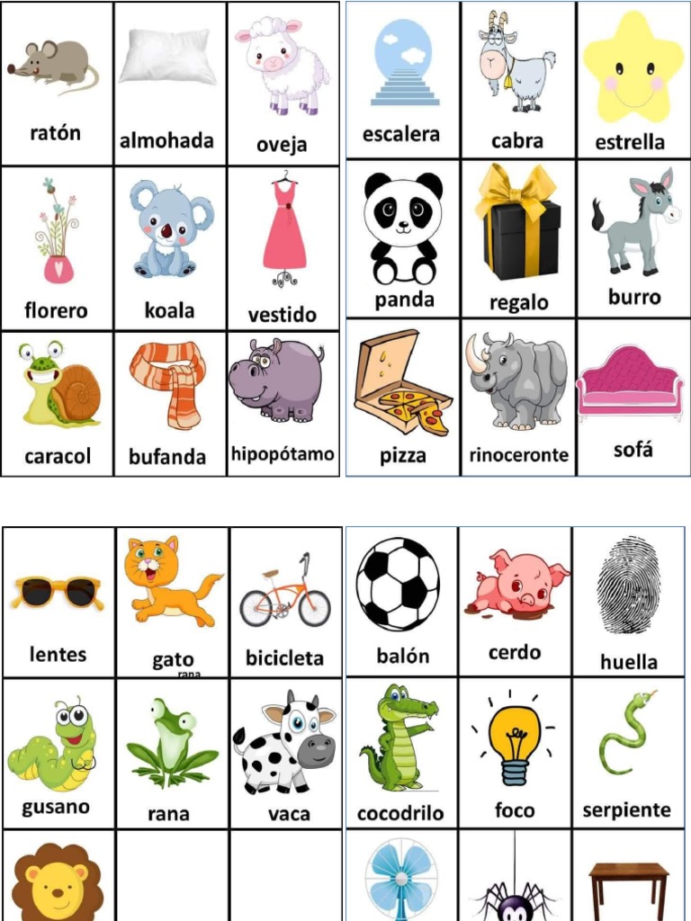 Loteria de biología Animales y Objetos | PDF