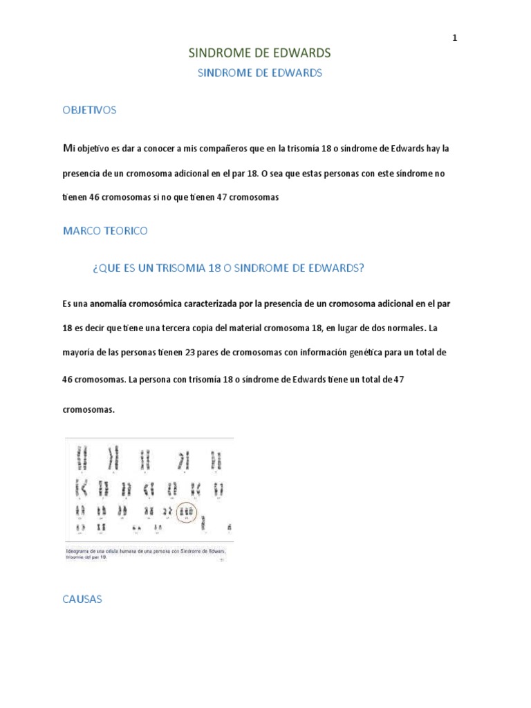 Sindrome de Edwards | PDF | Especialidades Medicas | Genética