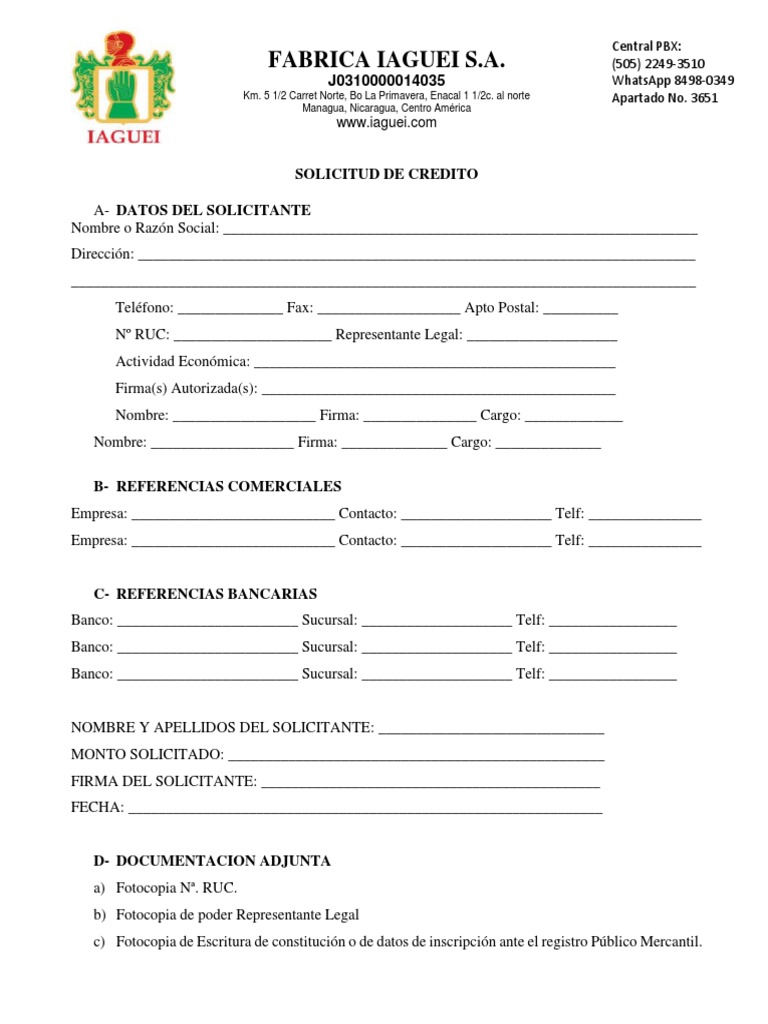 Fabrica Iaguei S.A.: Central PBX: (505) 2249-3510 Whatsapp 8498-0349 ...