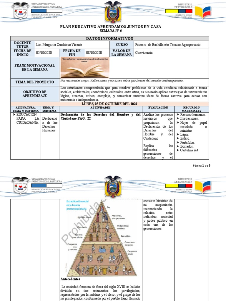 Educación Para La Ciudadanía Pdf Derechos Humanos Revolución Francesa