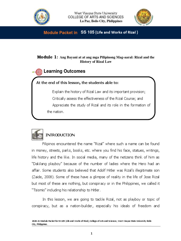 Module 1 - Jose Rizal and The Rizal Law | PDF
