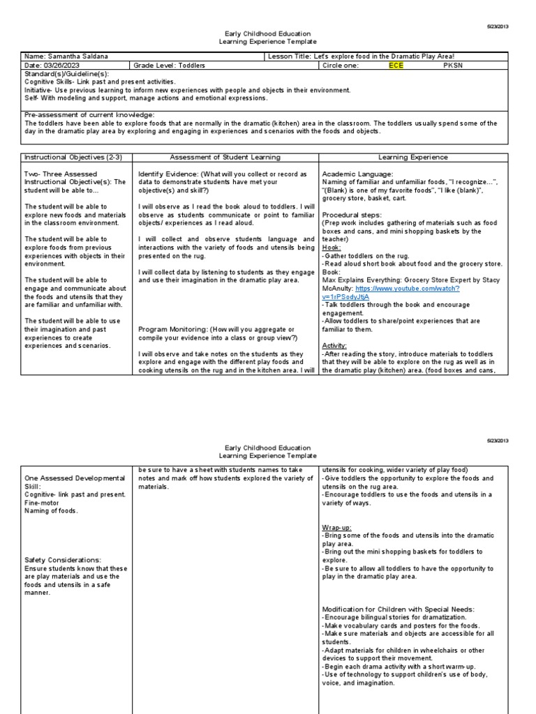 Edt 317 Drama Lesson Plan | PDF | Experience | Learning
