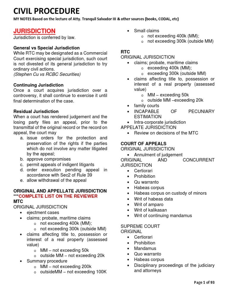 Civil Procedure | PDF | Lawsuit | Complaint