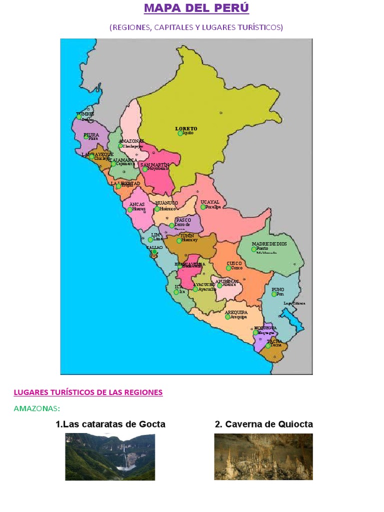 Mapa del Perú: Regiones y Turismos | PDF | Andes | Perú
