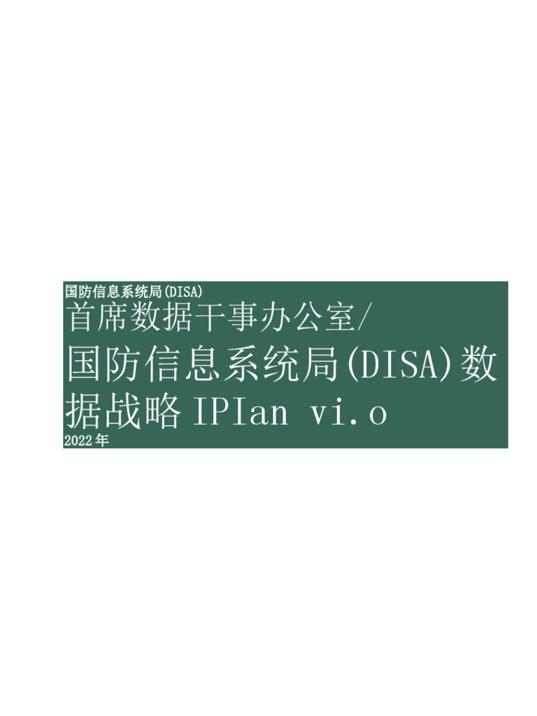 DISA数据战略实施计划2022 (翻译) | PDF