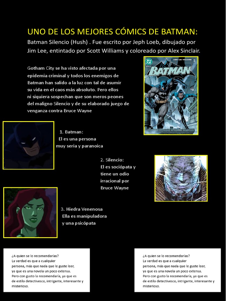 Uno De Los Mejores Cómics De Batman Pdf