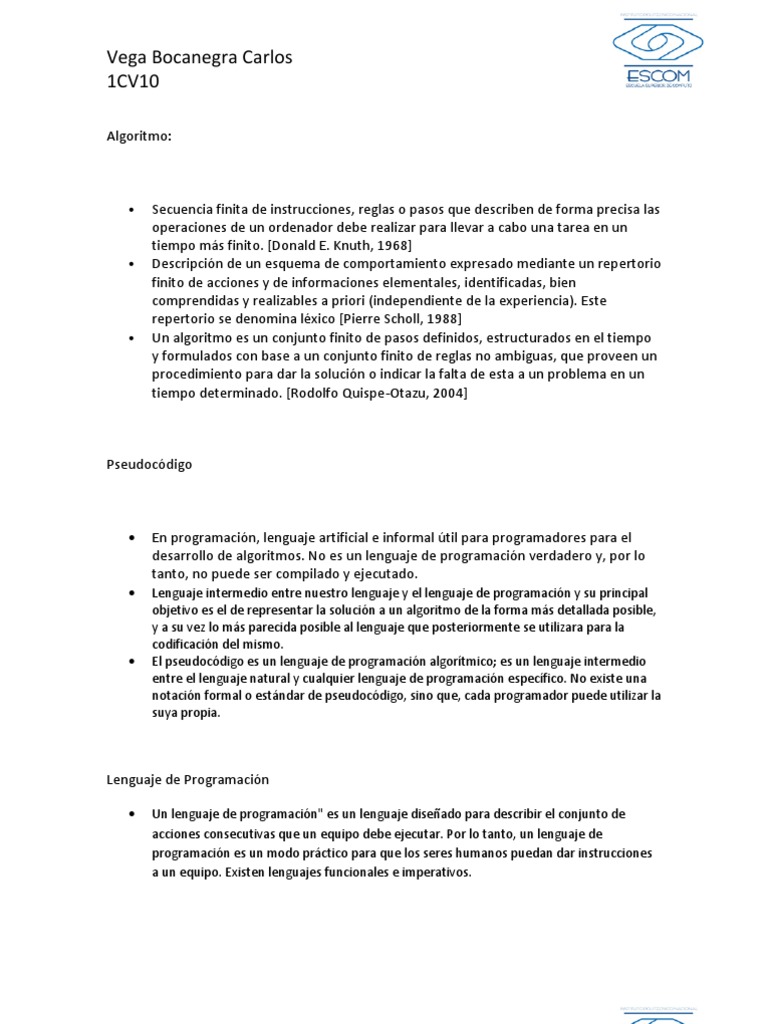 Algoritmos, Pseudocódigo y Lenguajes | PDF | Lenguaje de programación | Algoritmos