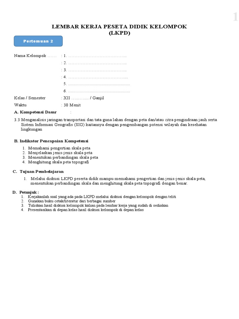 LKPD Kelompok 1 Dan 2 (Pert 2) | PDF