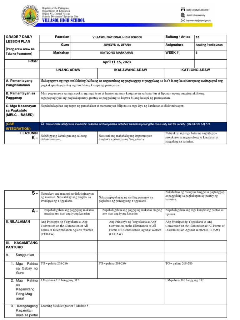 AP10 DLP Q3 Week5 | PDF