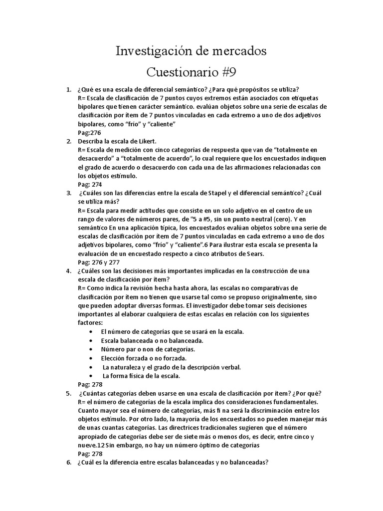 Preguntas 9 Investigación de Mercados Naresh Malhotra | PDF