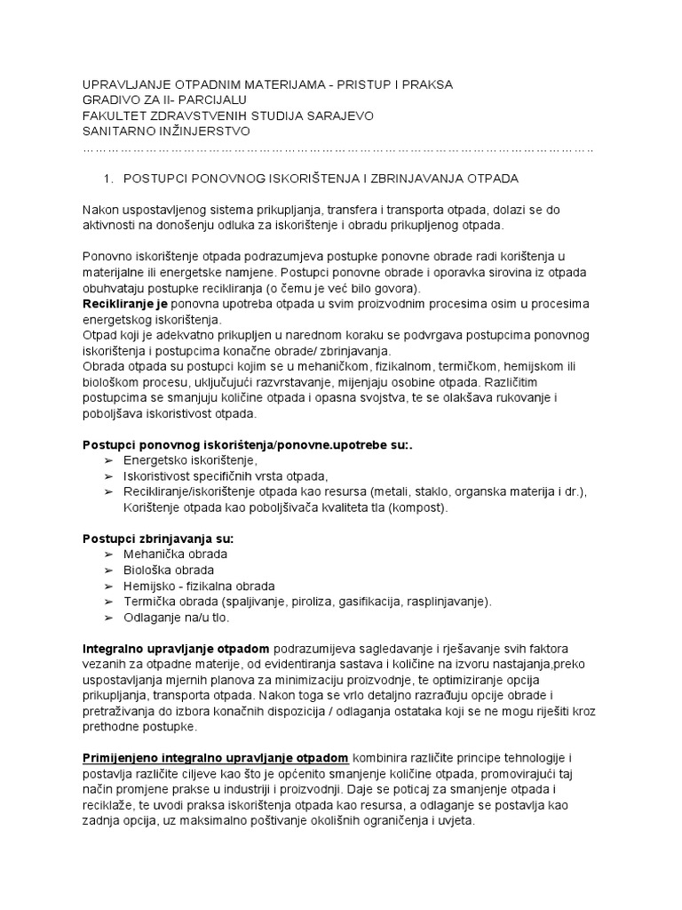 Skripta Iz Otpada | PDF