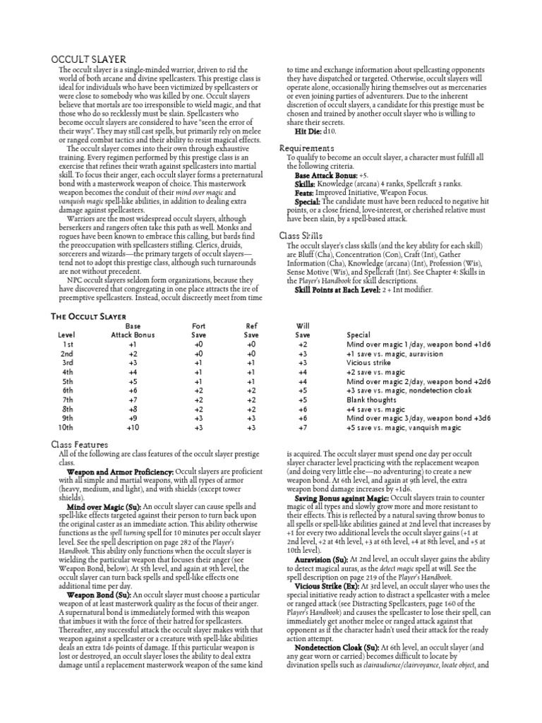 Occult Slayer | PDF | Dungeons & Dragons | Gary Gygax Games
