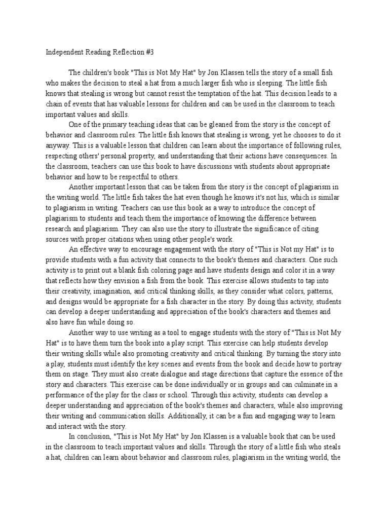 Independent Reading Reflection 3 | PDF | Plagiarism | Cognition