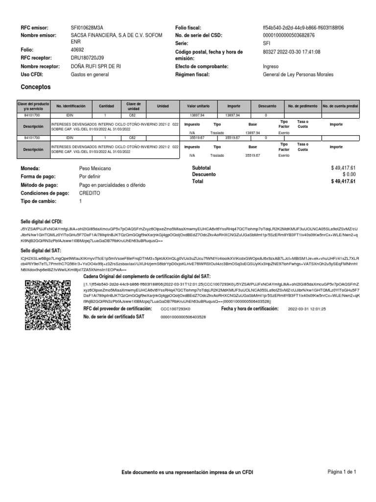 Conceptos: Sello Digital Del CFDI | PDF | Business | Comercio