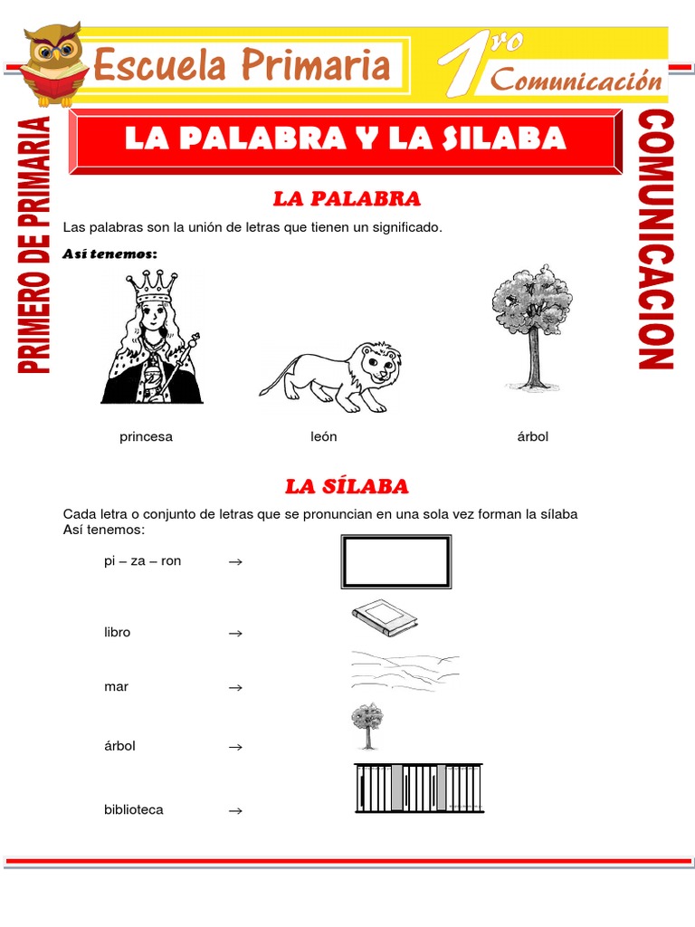 La Palabra y La Silaba para Primero de Primaria | PDF | Filología ...