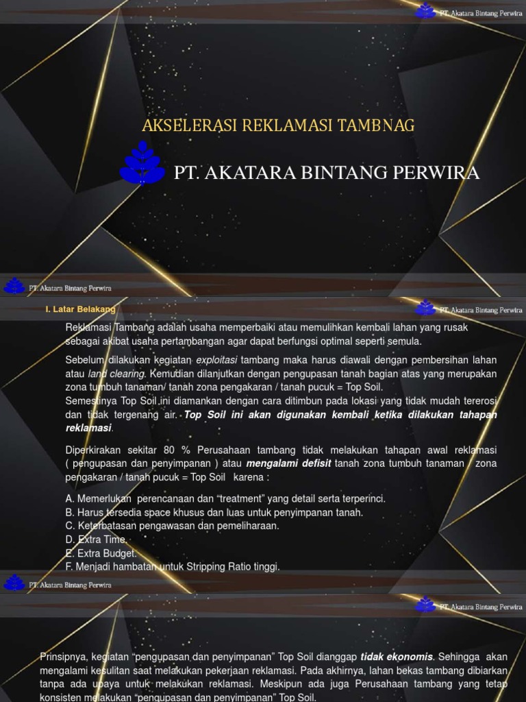 Akselerasi Reklamasi Tambang | PDF