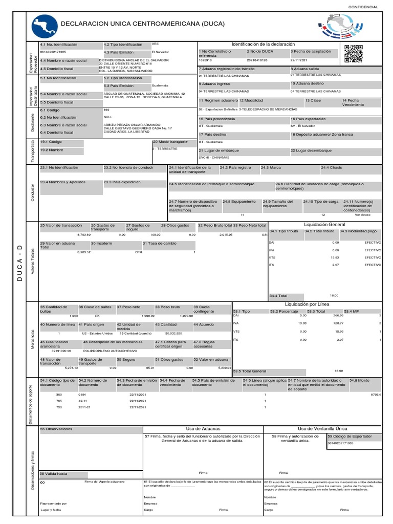 DUCA | PDF | aduana | Gestión de la cadena de suministro