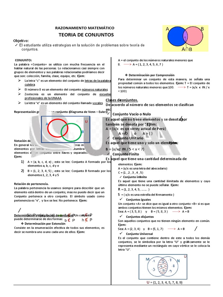 R.M. 07 - Teoria de Conjuntos-Teoría | PDF | Conjunto (Matemáticas ...